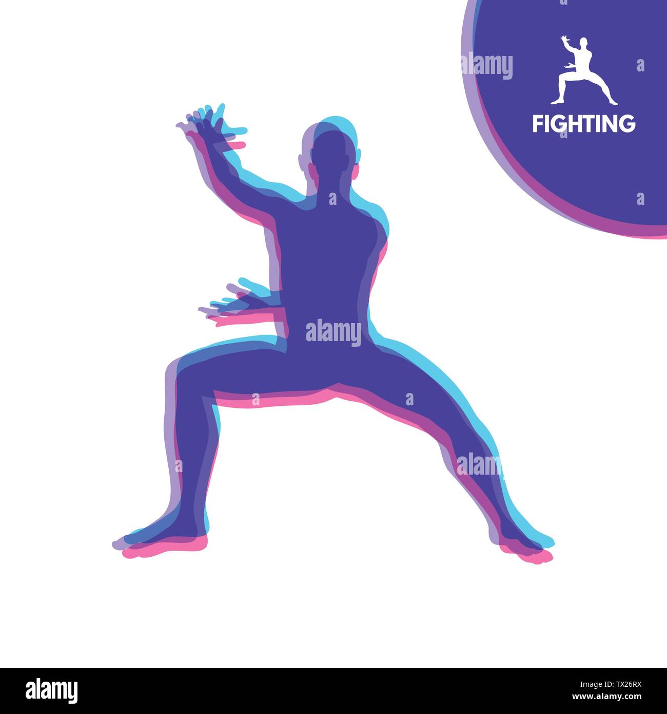 Fighter. Human Body. Sport Symbol. Design Element. Martial Arts. Vector ...