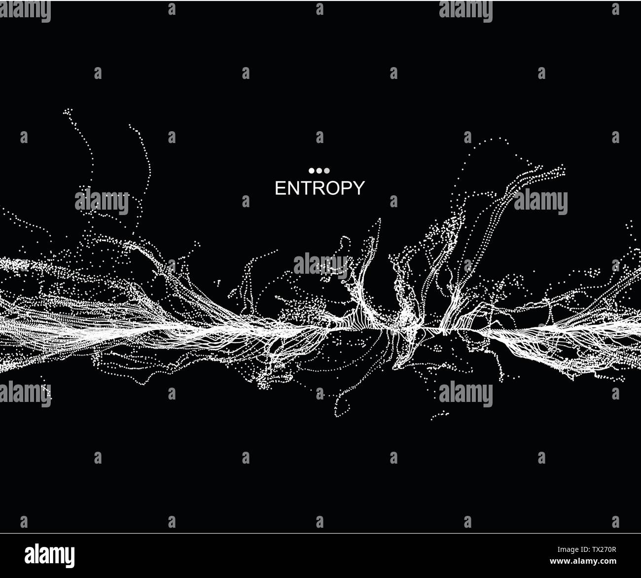 Array with Dynamic Particles. 3D Technology Style. Abstract Background ...