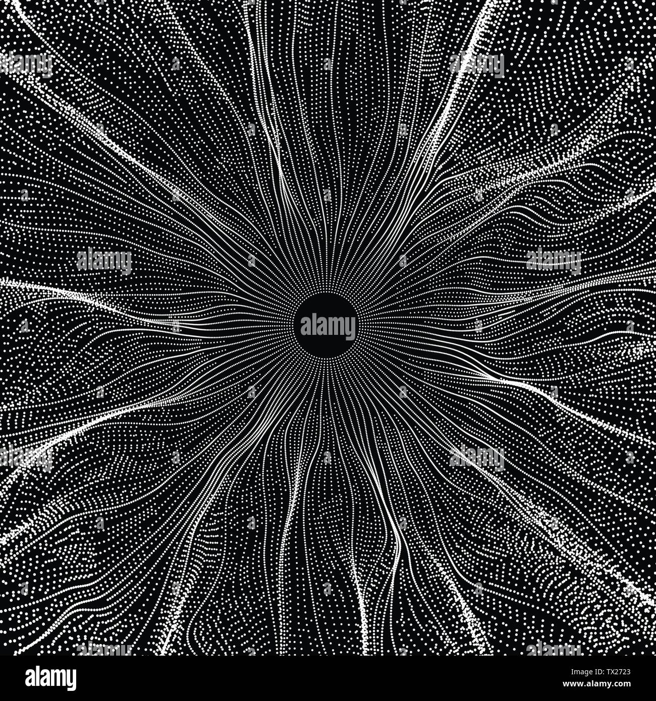 Array with Dynamic Particles. 3D Technology Style. Abstract Background ...