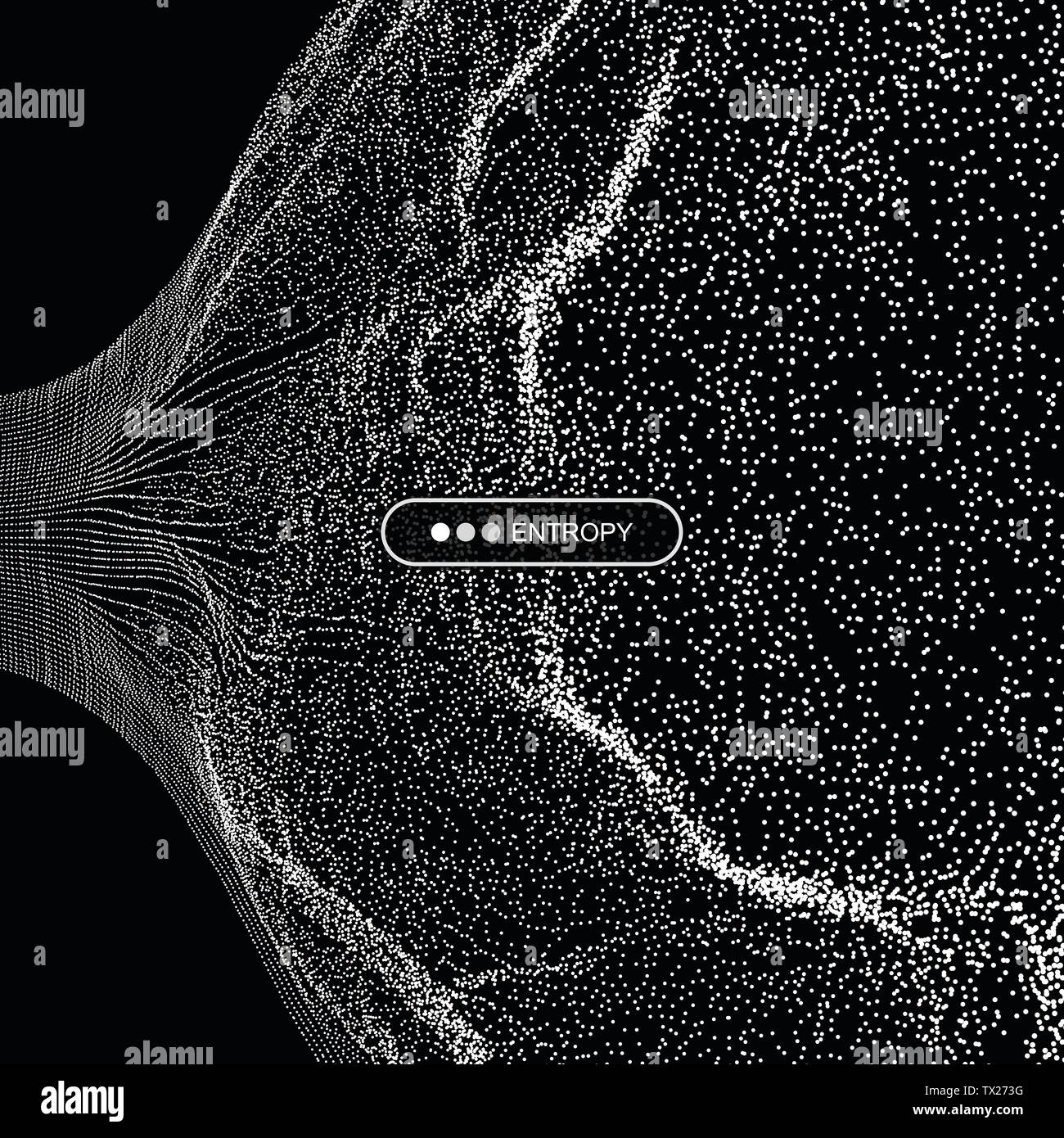 Array with Dynamic Particles. 3D Technology Style. Abstract Background ...