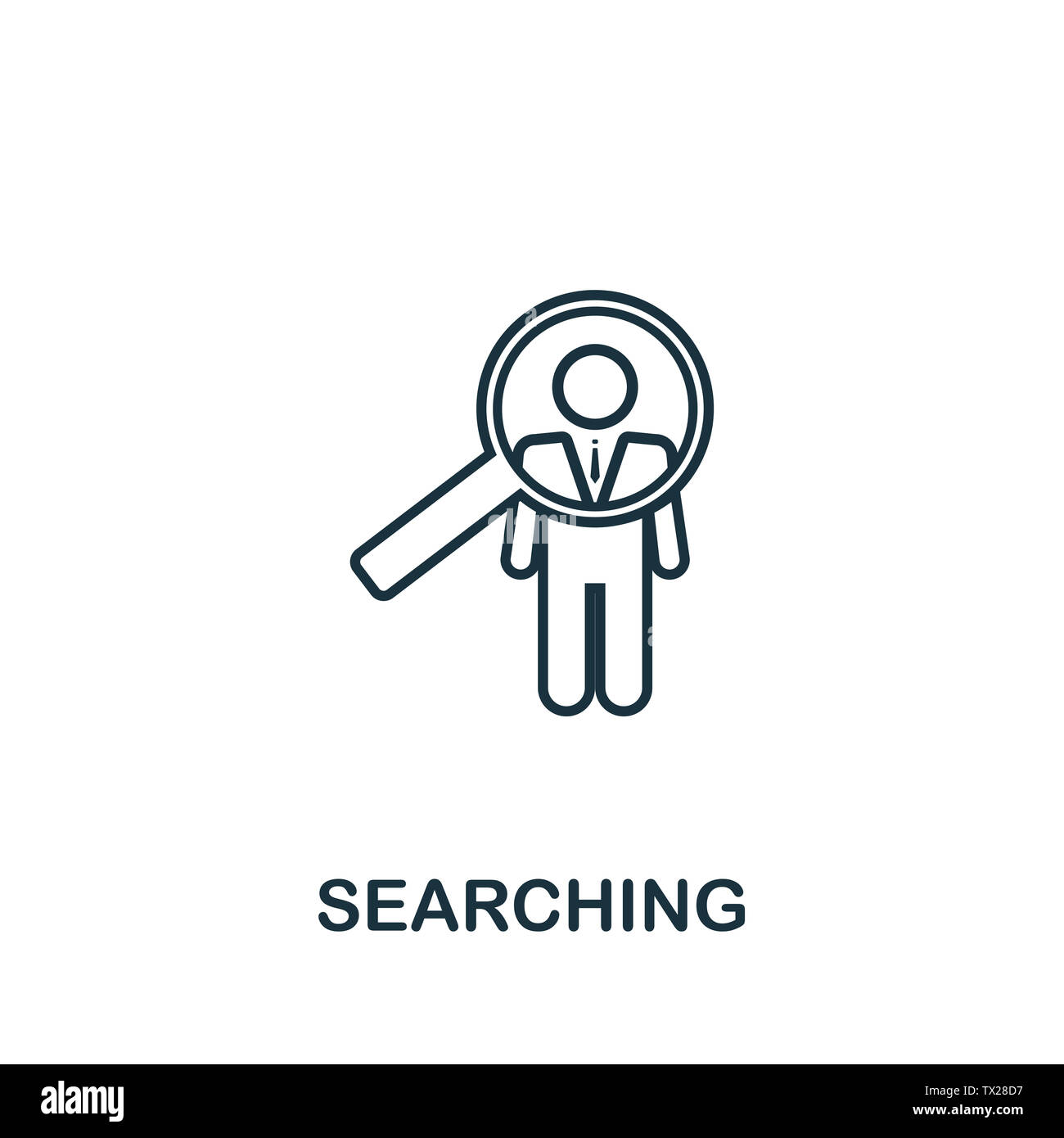 Searching icon symbol in outline style. Creative sign from human ...
