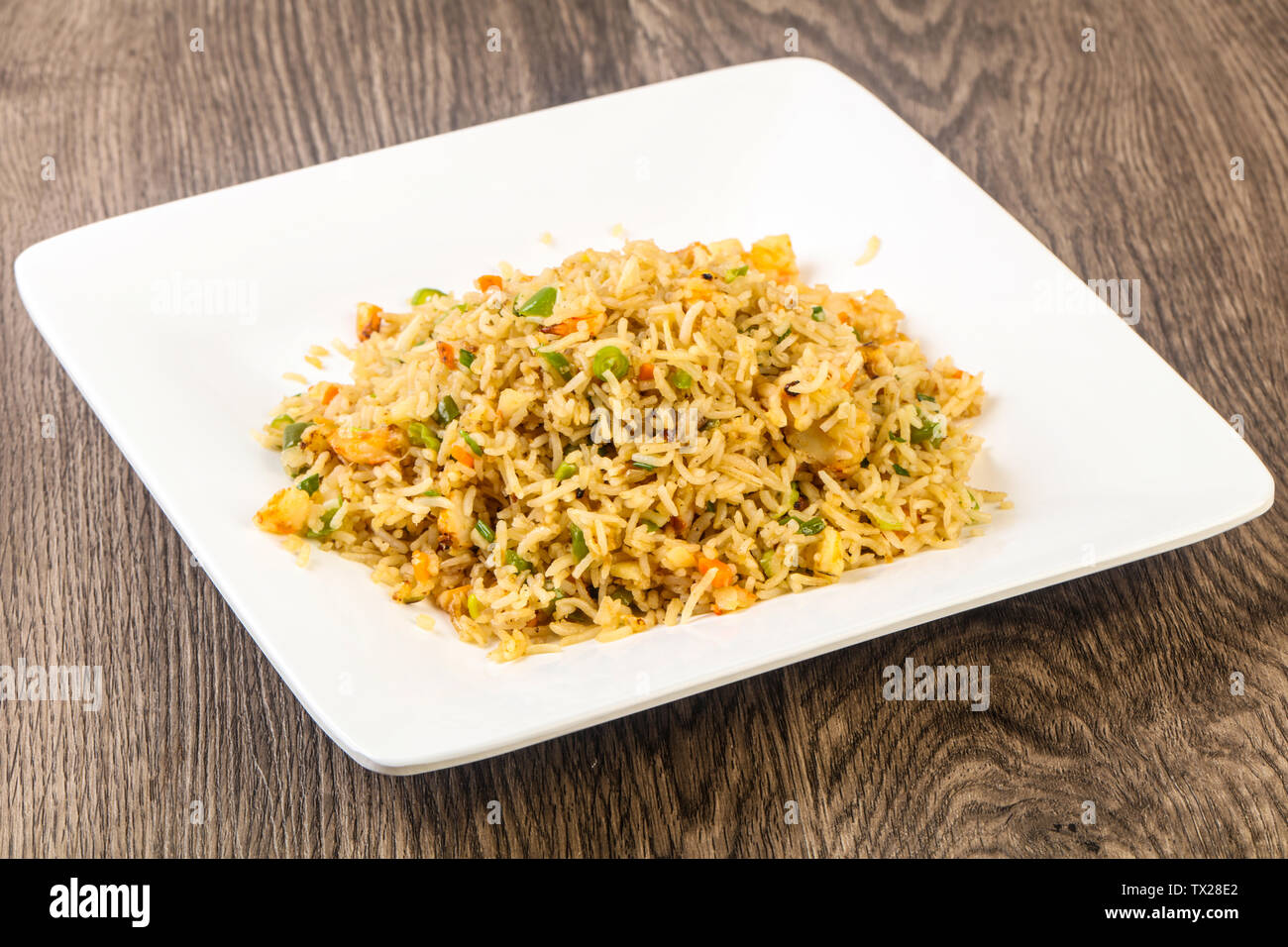 Indian traditional cuisine - Fried rice with prawn Stock Photo - Alamy