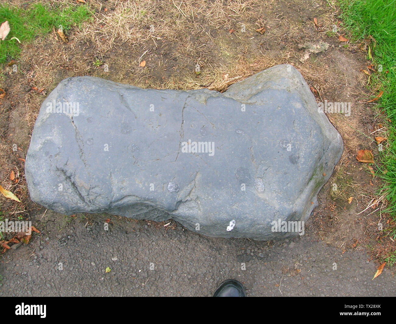 The Dooslan Stone, Brodie Park, Paisley, Scotland; 13 July 2008; I ...