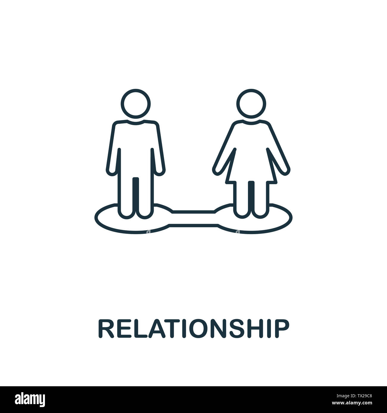 Relationship icon symbol in outline style. Creative sign from human ...