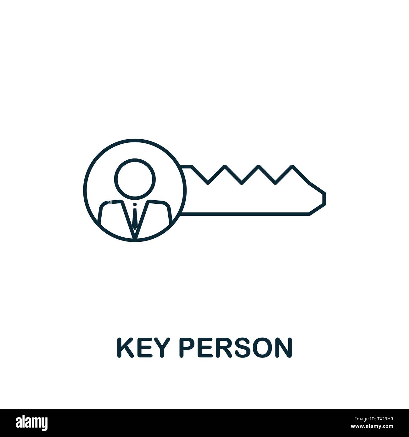 Key Person vector icon symbol in outline style. Creative sign from ...