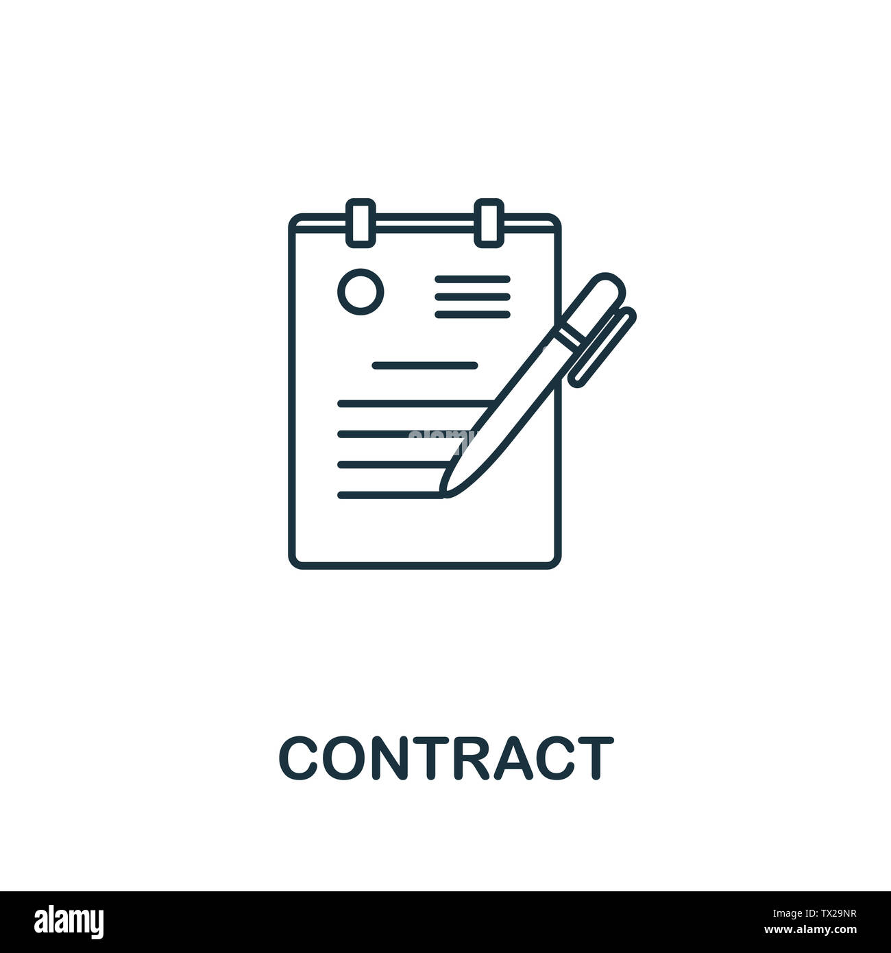 Contract icon symbol in outline style. Creative sign from human ...