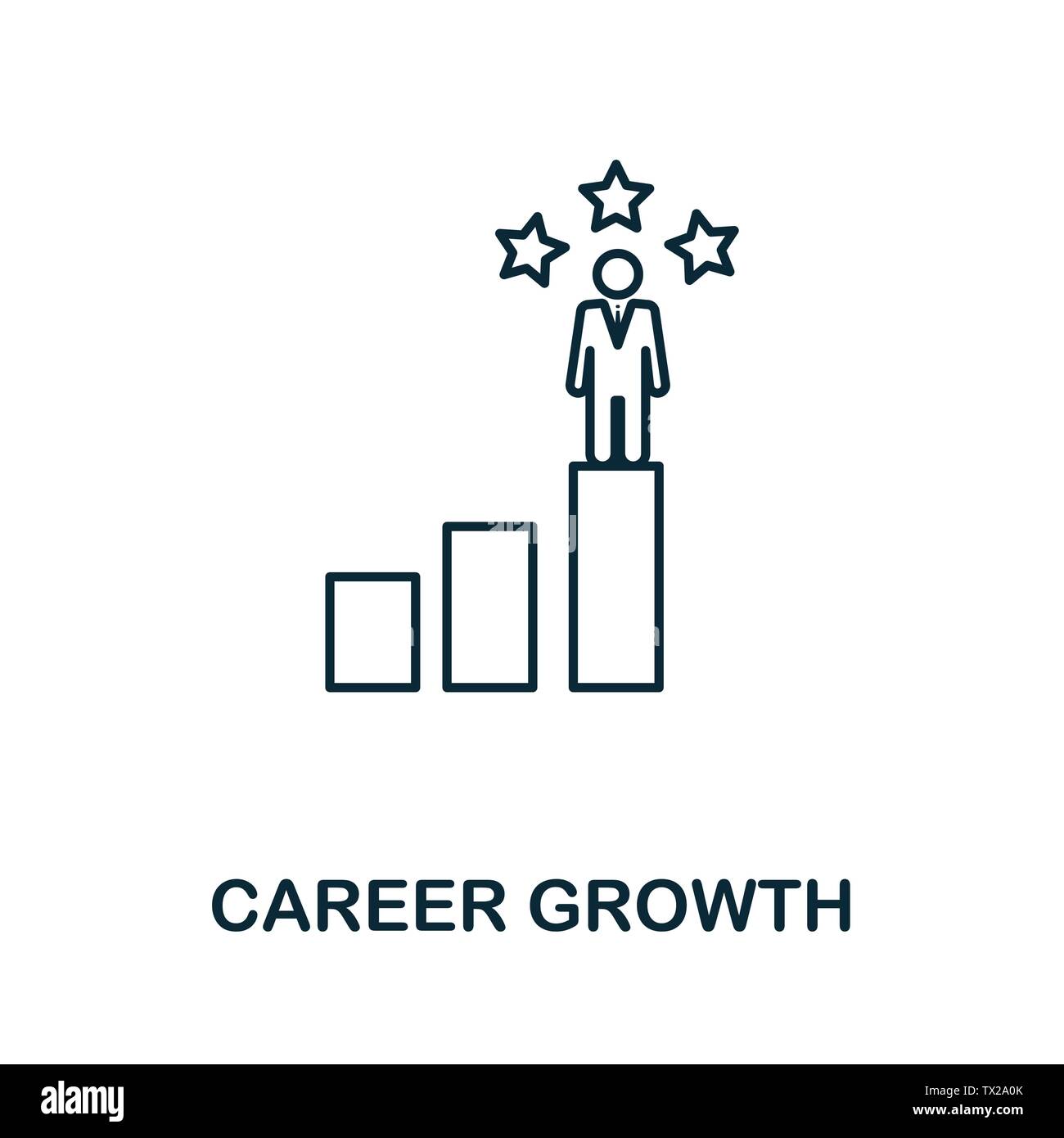 Career Growth vector icon symbol in outline style. Creative sign from ... Career Growth vector icon symbol in outline style. Creative sign from ...