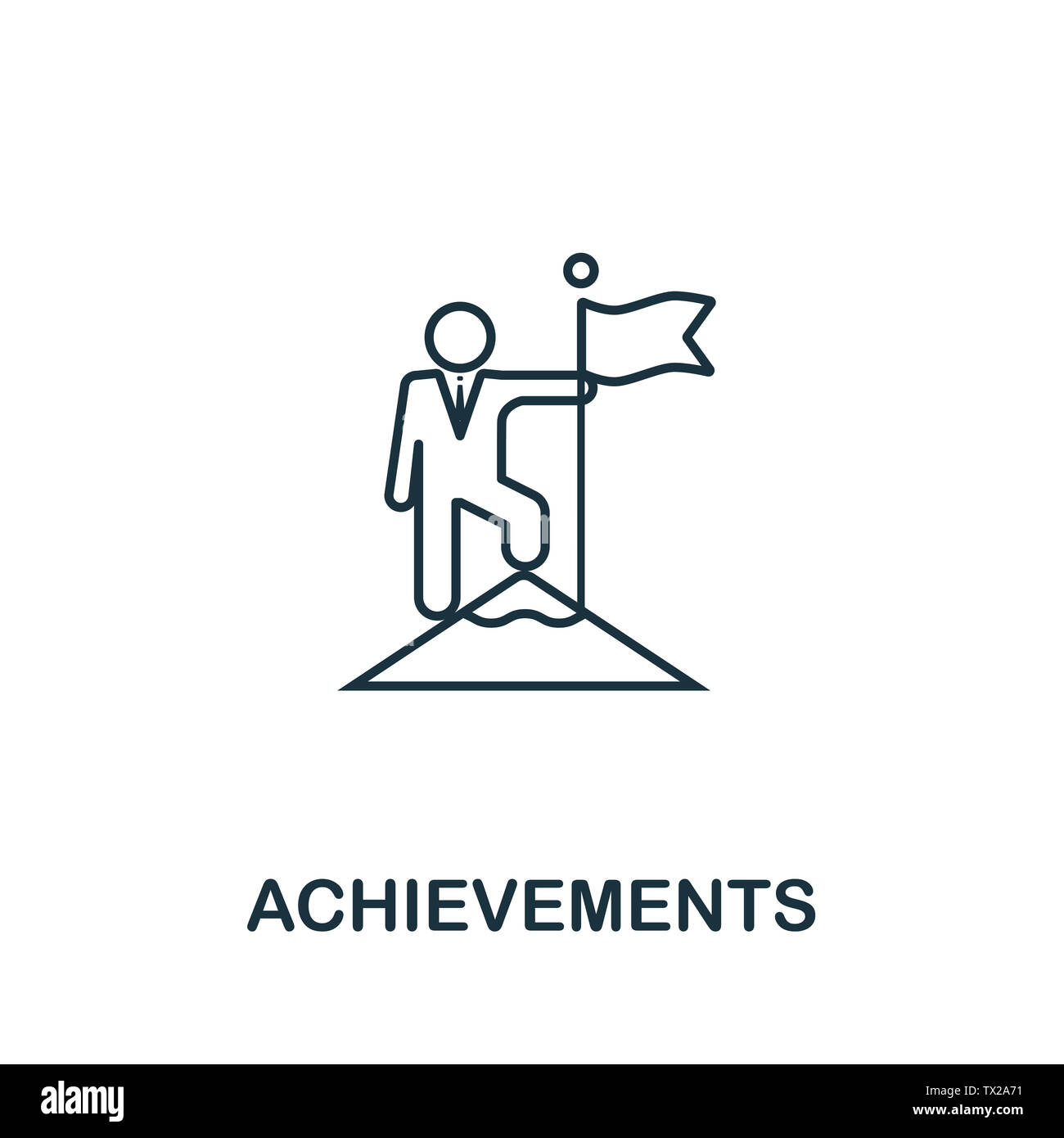 Achievements icon symbol in outline style. Creative sign from human ...