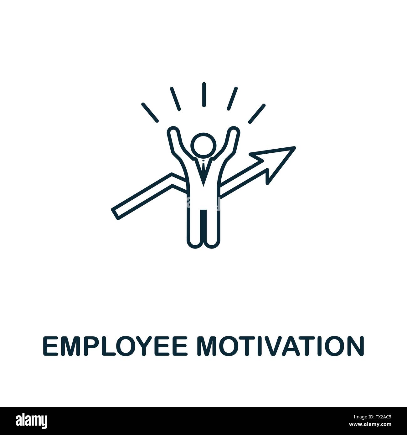 Employee Motivation Vector Icon Symbol In Outline Style Creative Sign From Human Resources