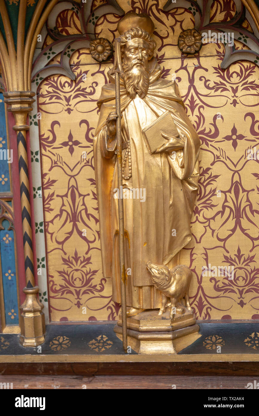16th century Flemish reredos screen of Crucifixion, Cavendish church ...