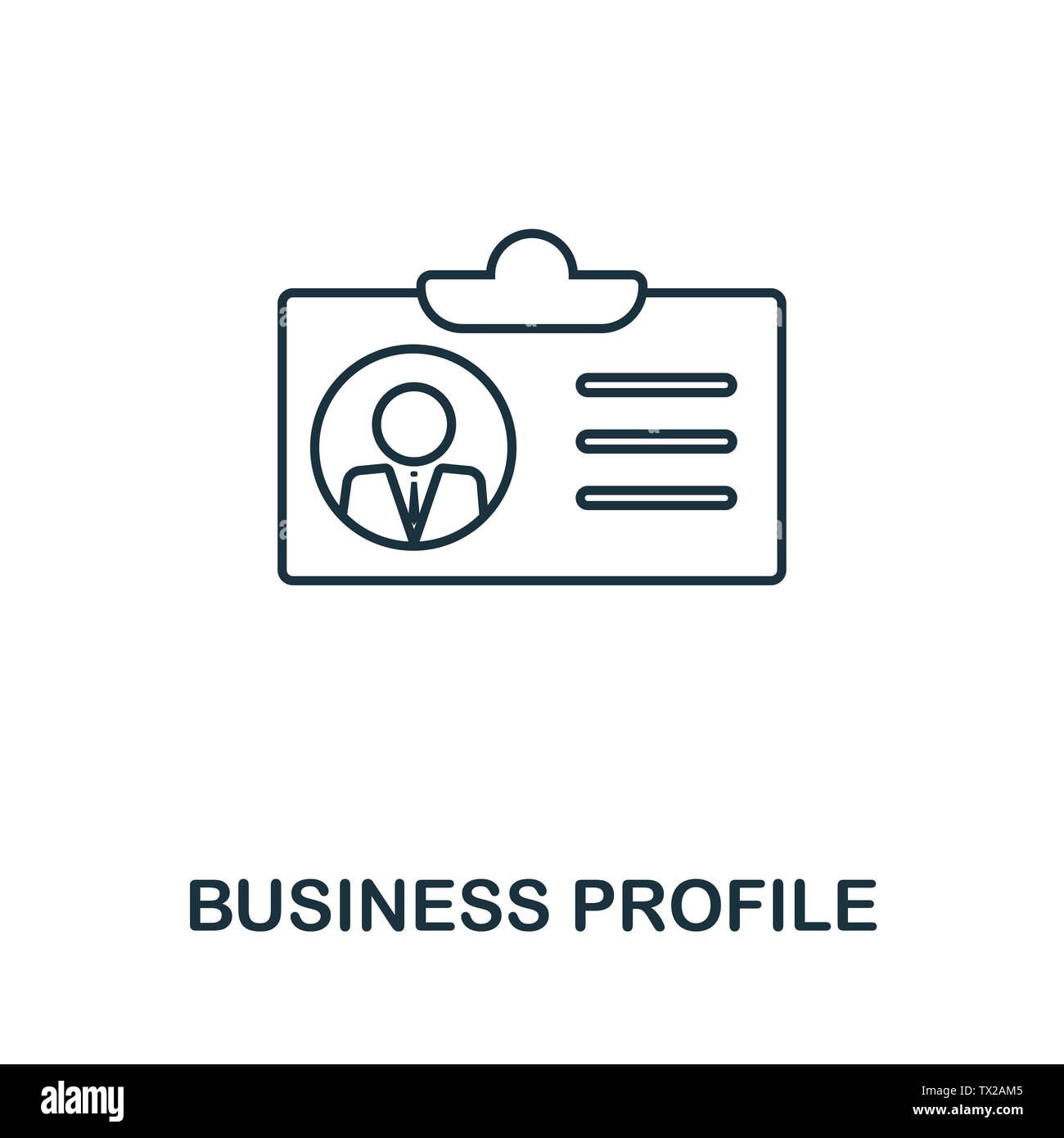 Business Profile icon symbol in outline style. Creative sign from human ...
