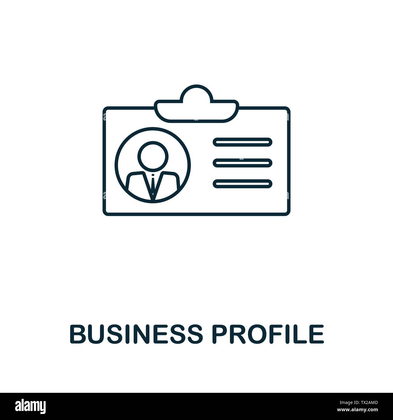Business Profile vector icon symbol in outline style. Creative sign ...