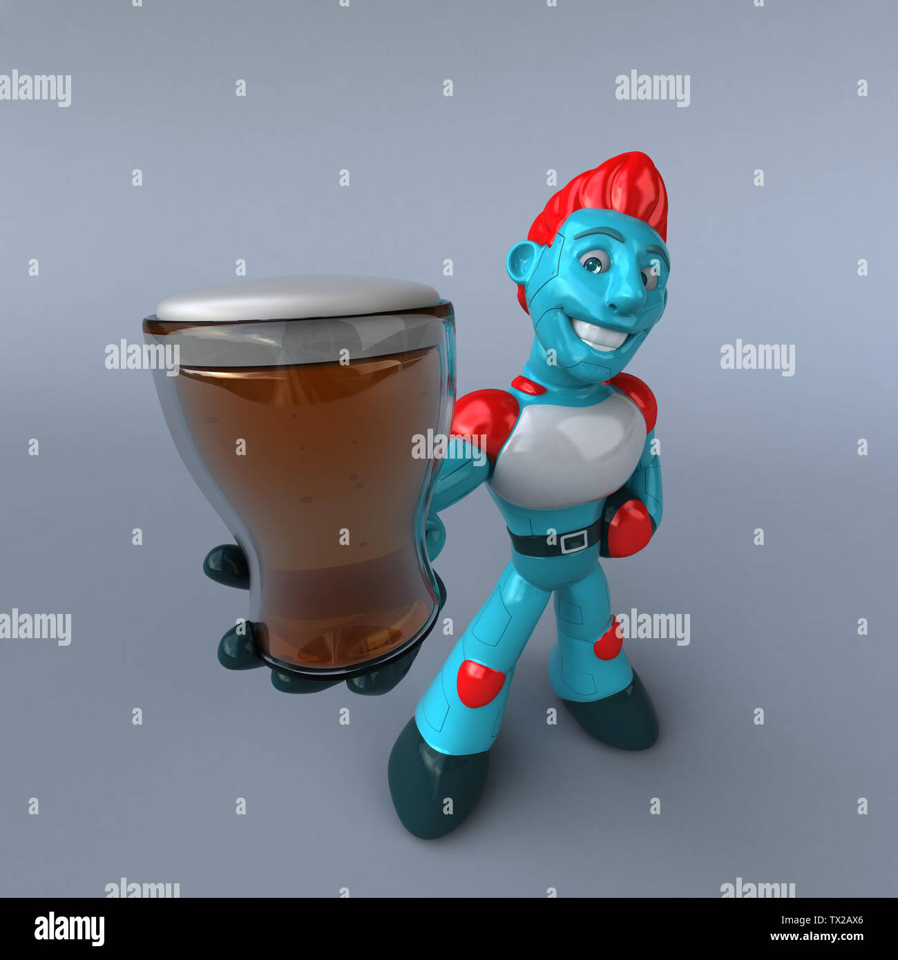 Red Robot - 3D Illustration Stock Photo - Alamy