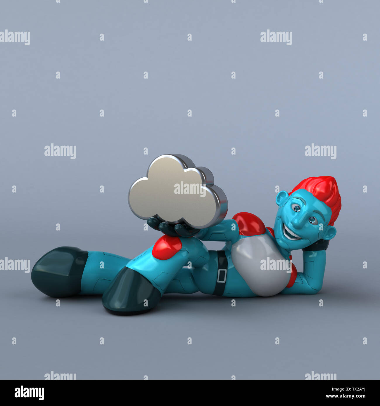 Red Robot - 3D Illustration Stock Photo - Alamy