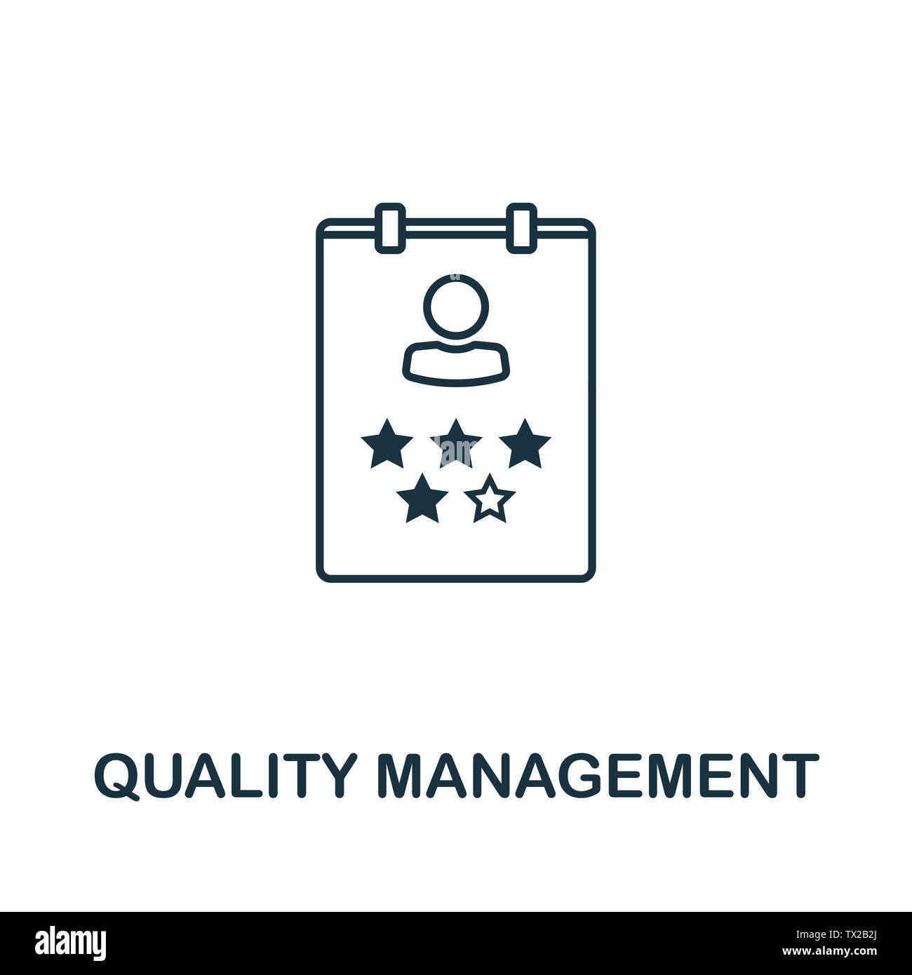 Quality Management icon symbol in outline style. Creative sign from ...