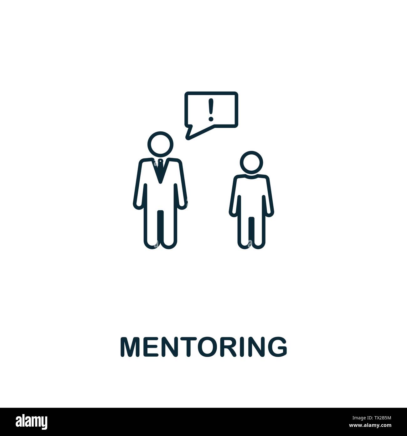 Mentoring vector icon symbol in outline style. Creative sign from human resources icons ...