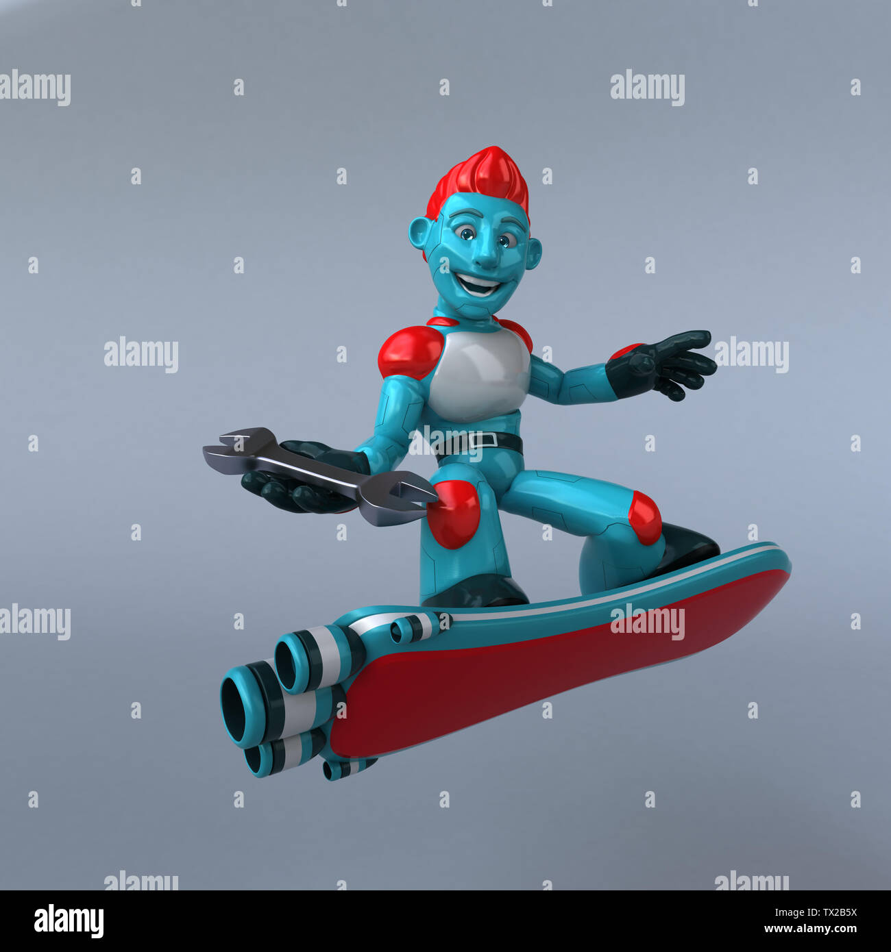 Red Robot - 3D Illustration Stock Photo - Alamy