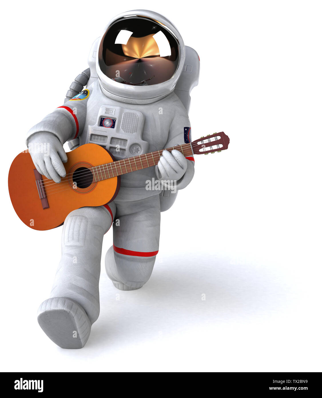 Fun astronaut - 3D Illustration Stock Photo - Alamy