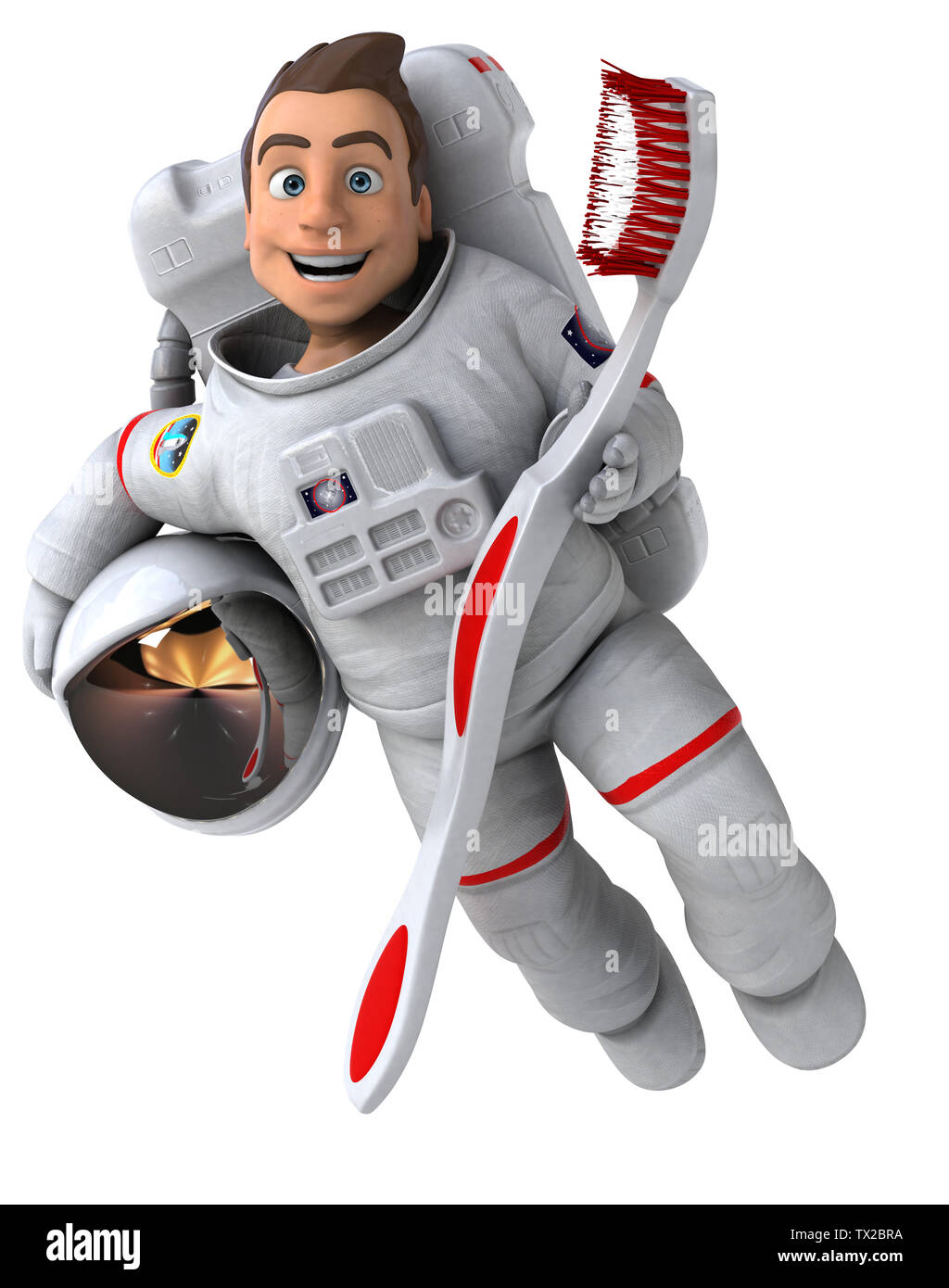 Fun astronaut - 3D Illustration Stock Photo - Alamy