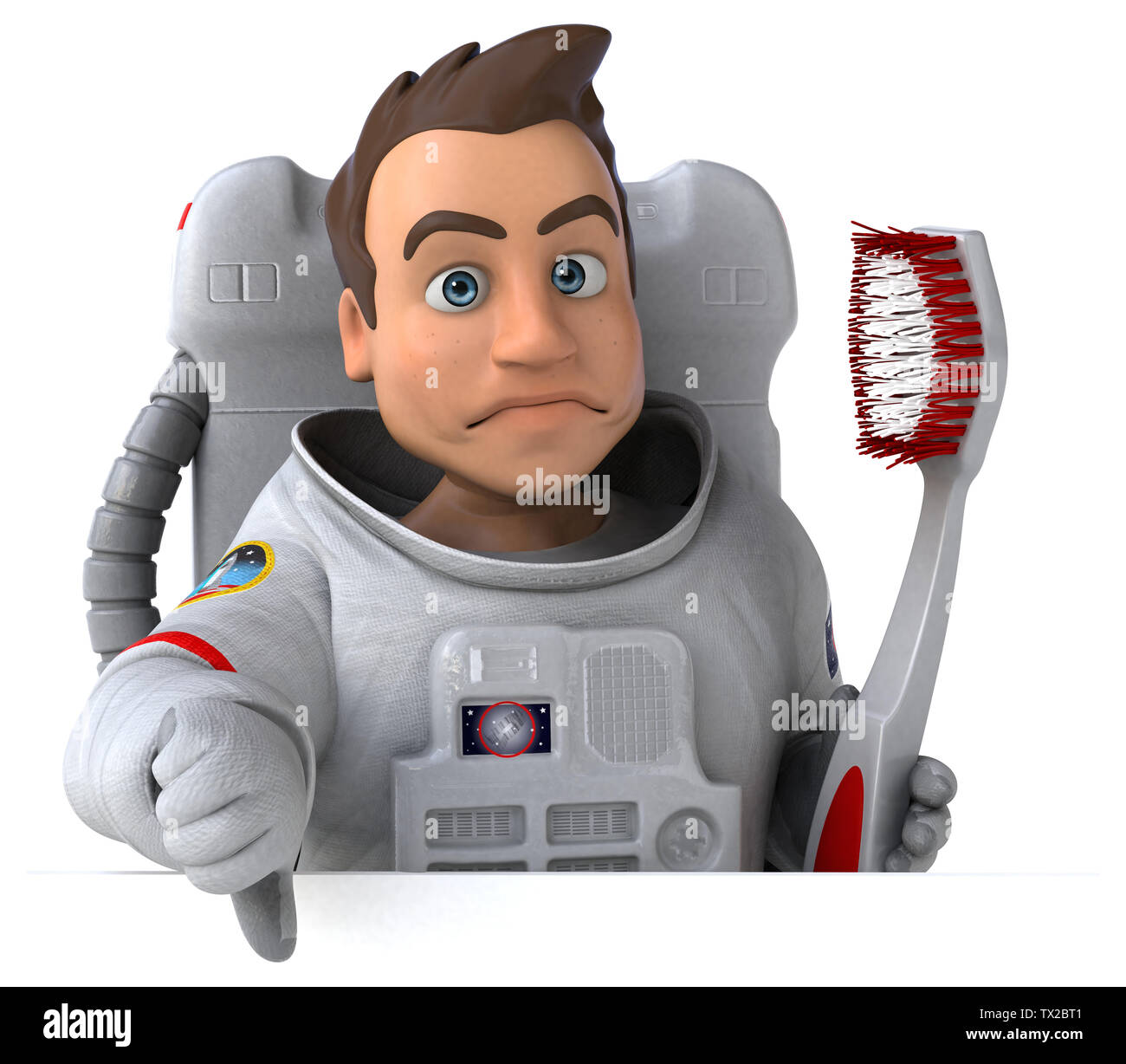 Fun astronaut - 3D Illustration Stock Photo - Alamy