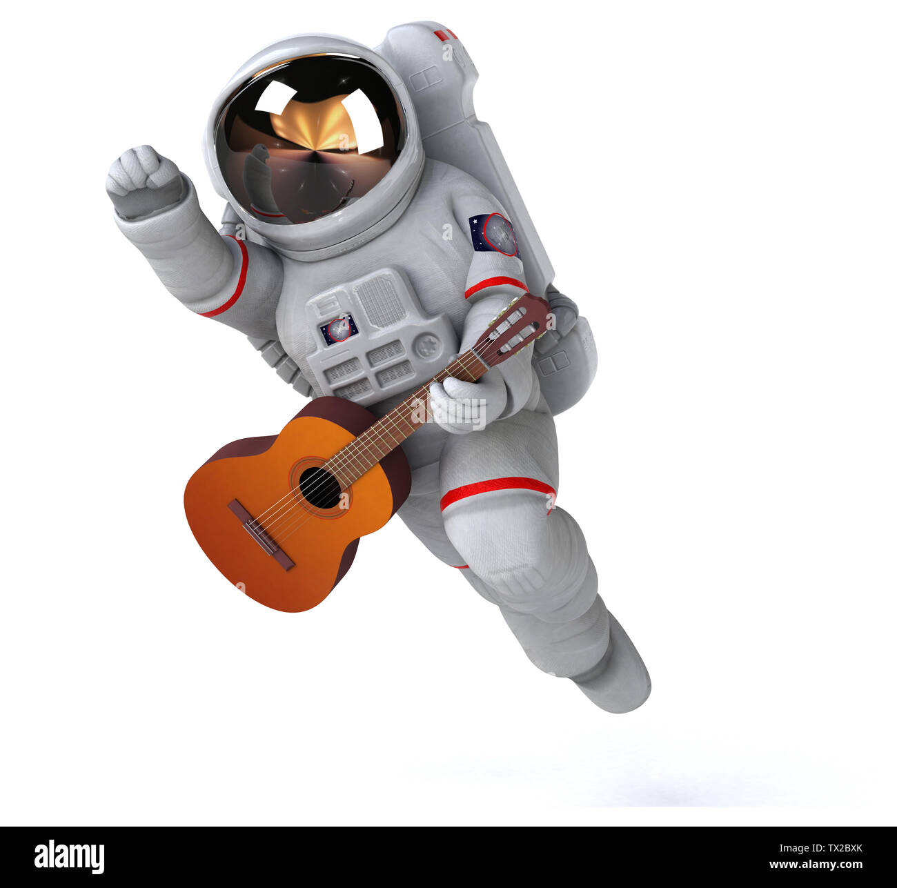 Fun astronaut - 3D Illustration Stock Photo - Alamy