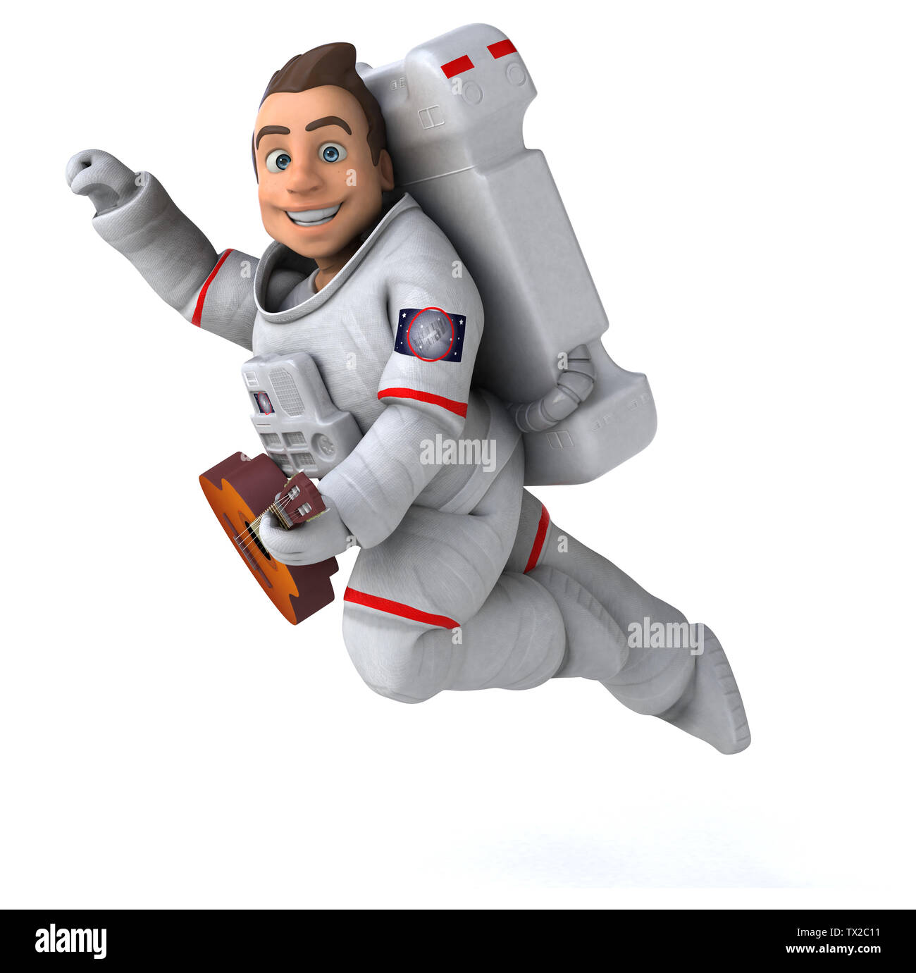 Fun astronaut - 3D Illustration Stock Photo - Alamy