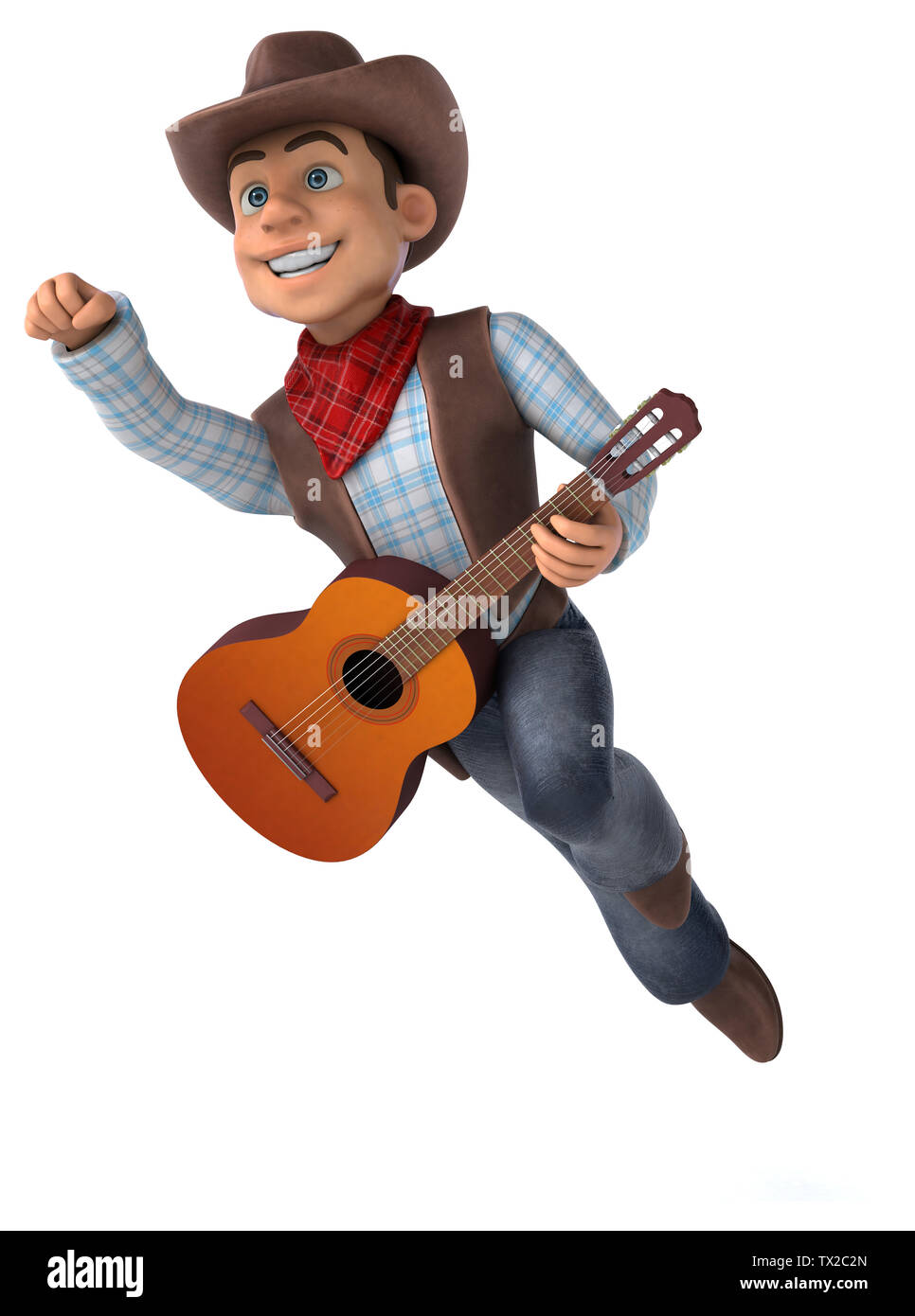 Fun Cowboy - 3D Illustration Stock Photo - Alamy