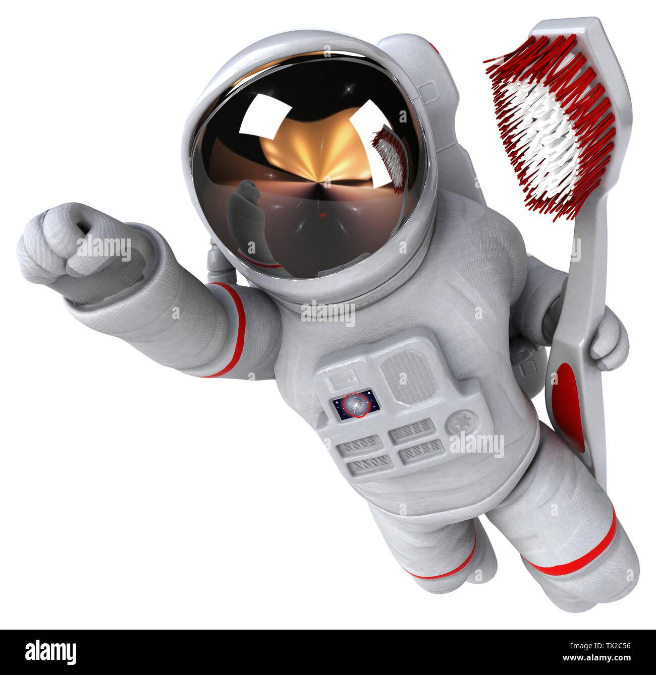 Fun astronaut - 3D Illustration Stock Photo - Alamy
