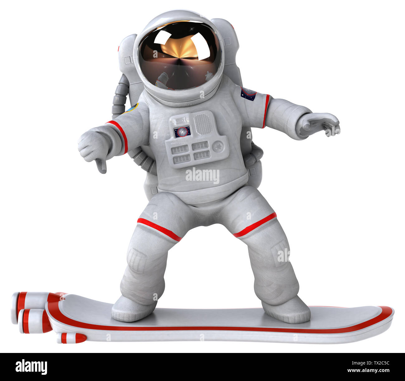 Fun astronaut - 3D Illustration Stock Photo - Alamy