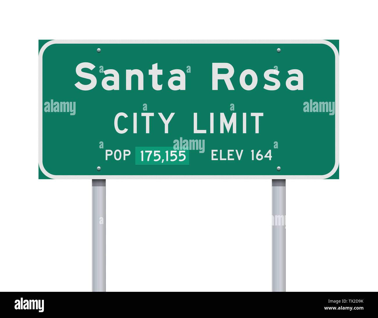 Vector illustration of the Santa Rosa City Limit green road sign Stock ...