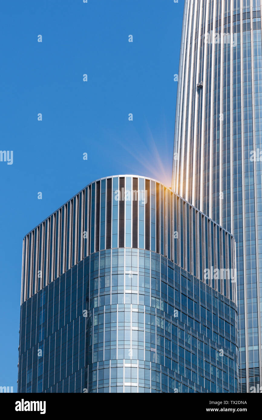 The local reflection of the sun in the building Stock Photo - Alamy