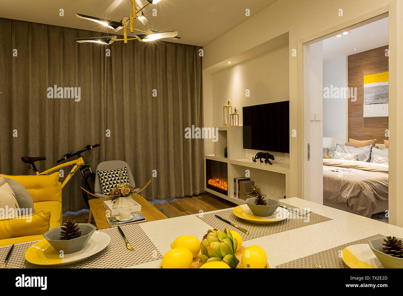 Interior design sample room contact V letter: Cheng730 Stock Photo - Alamy
