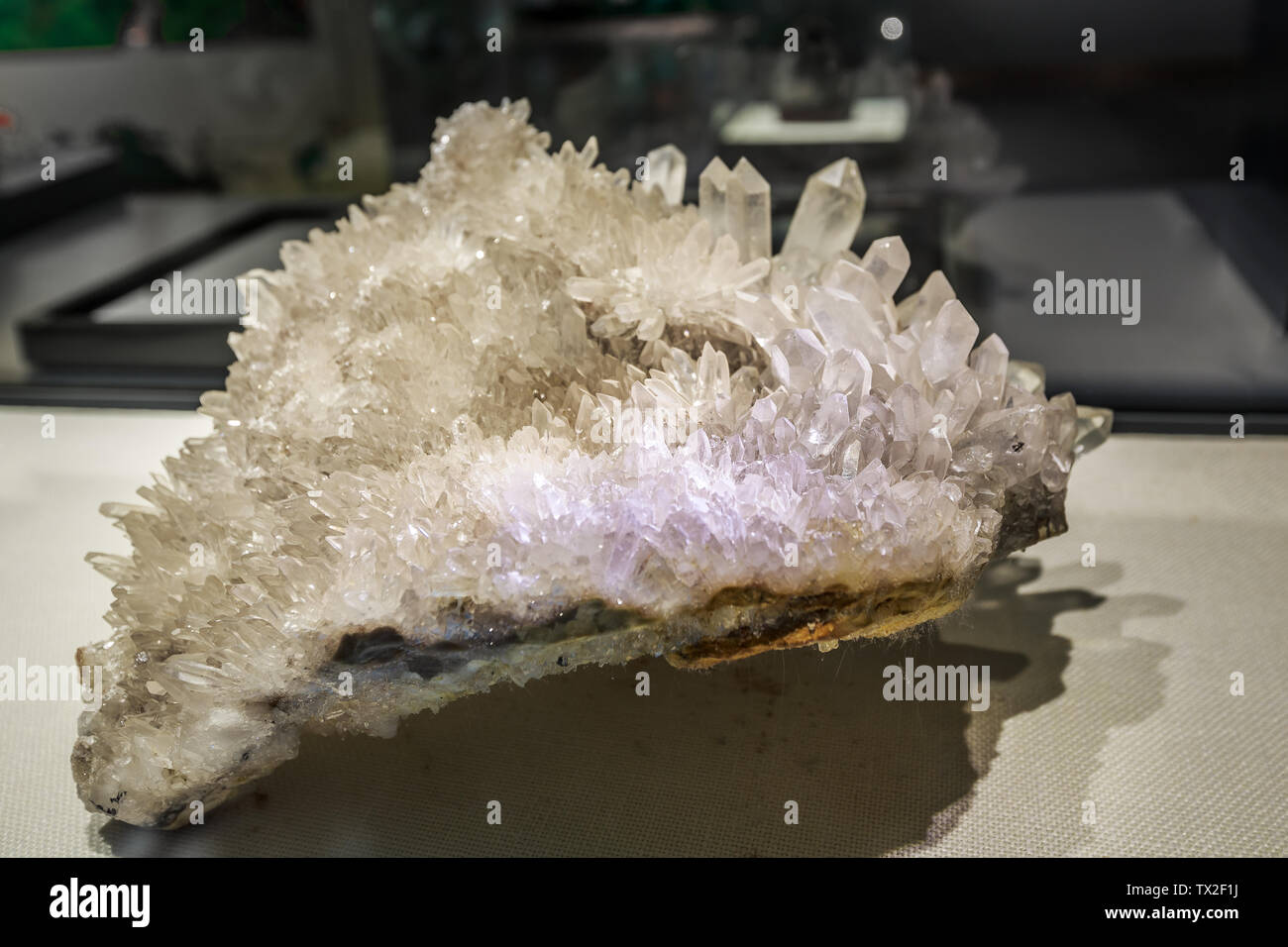 The mineral samples on display at the Yuntai Mountain Geological Park ...