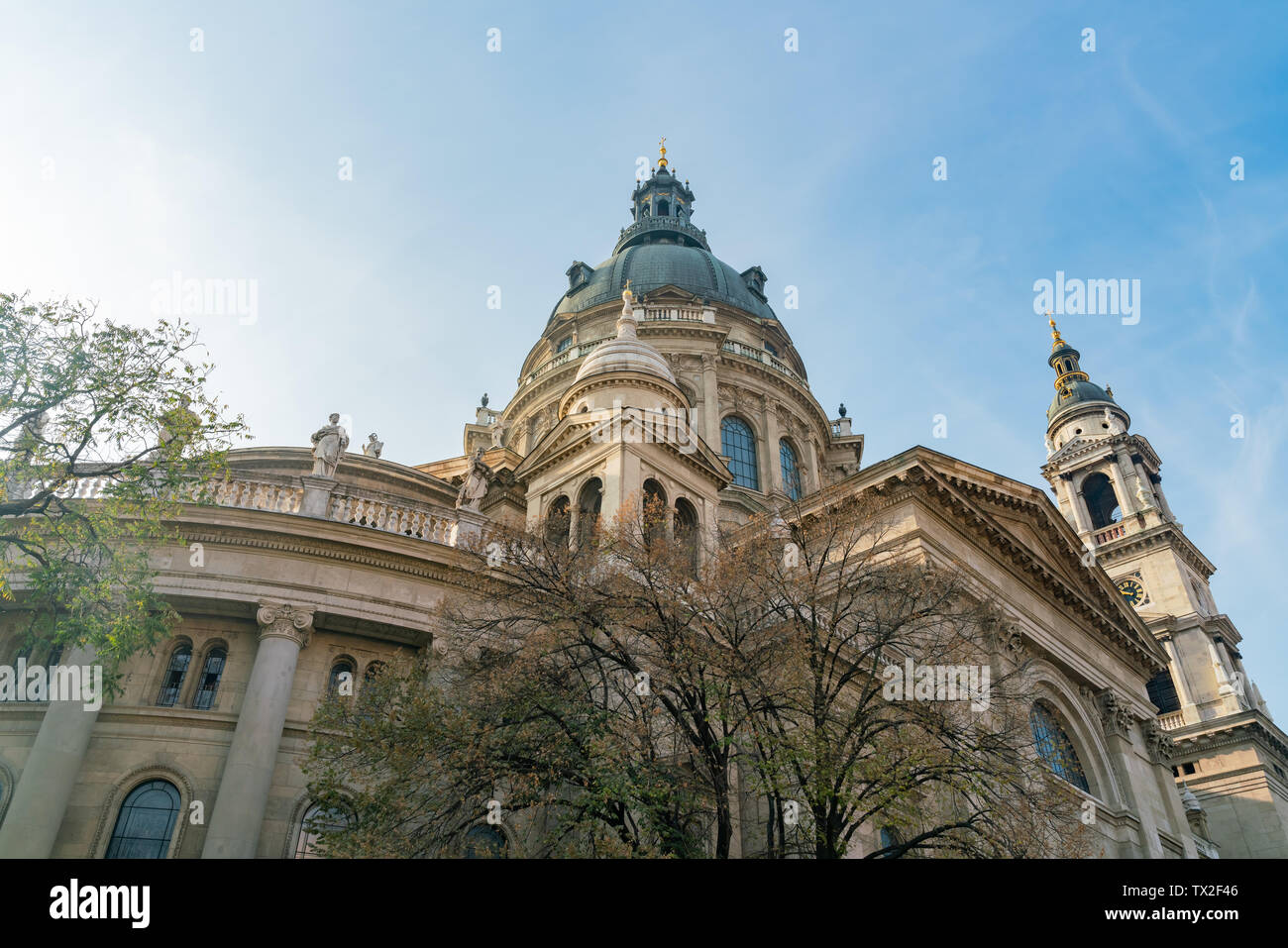 Exterior view of the St. Stephen's Basilica church at Budapest, Hungary ...