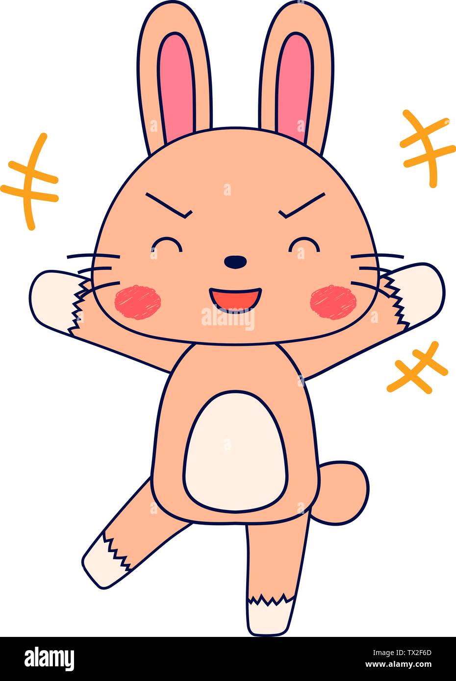This is a full-length illustration of the cute white Rabbit character ...
