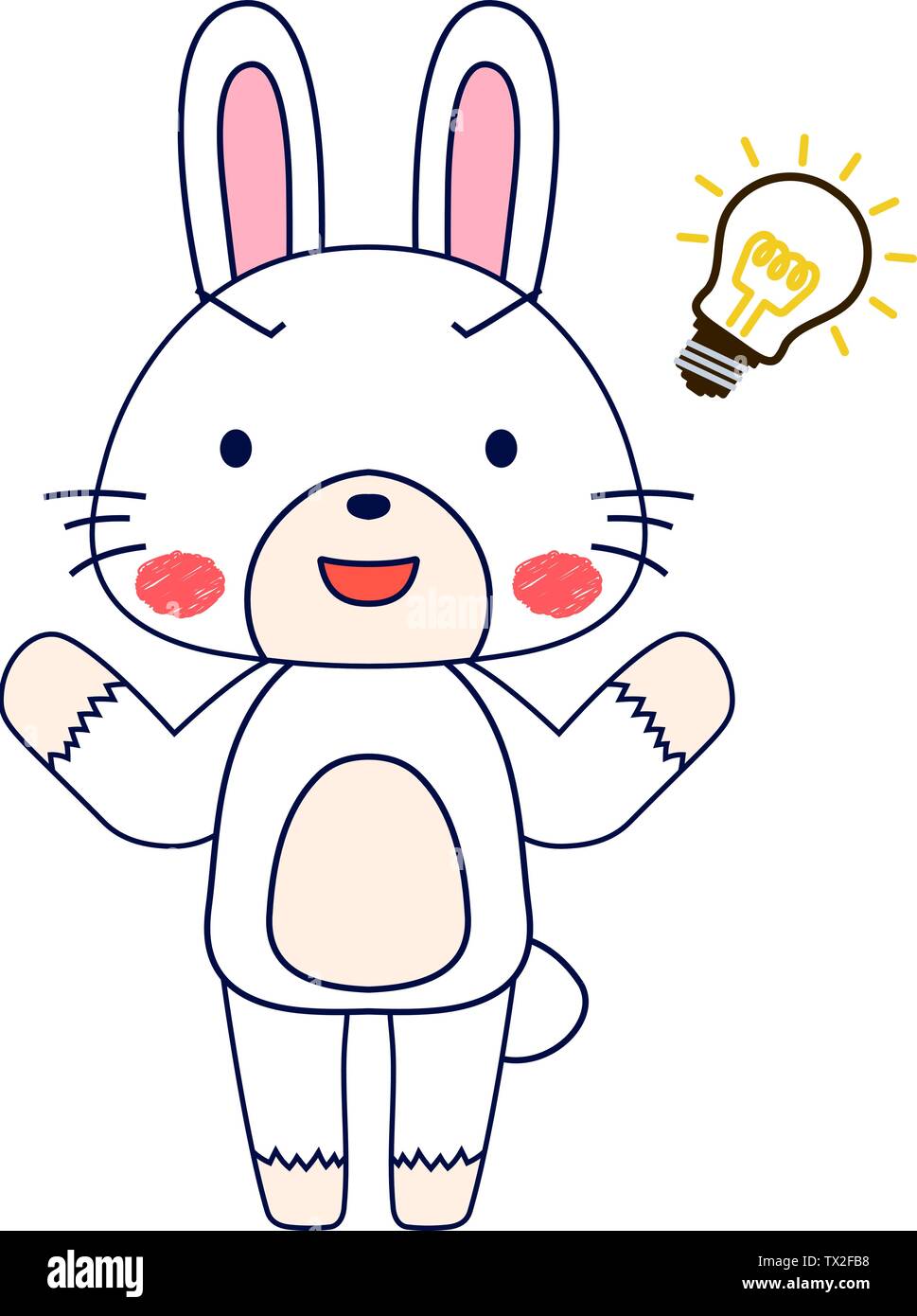 This is a full-length illustration of the cute white Rabbit character ...