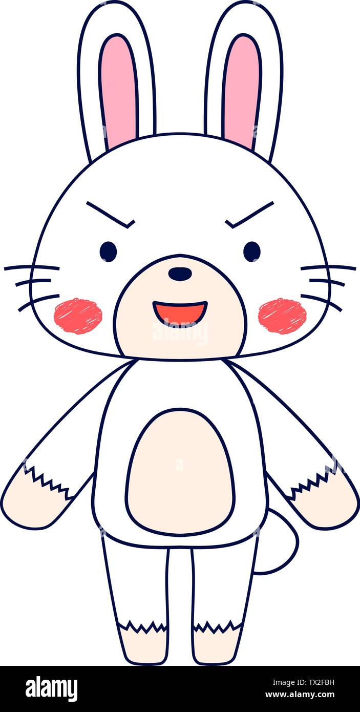 This is a full-length illustration of the cute white Rabbit character ...