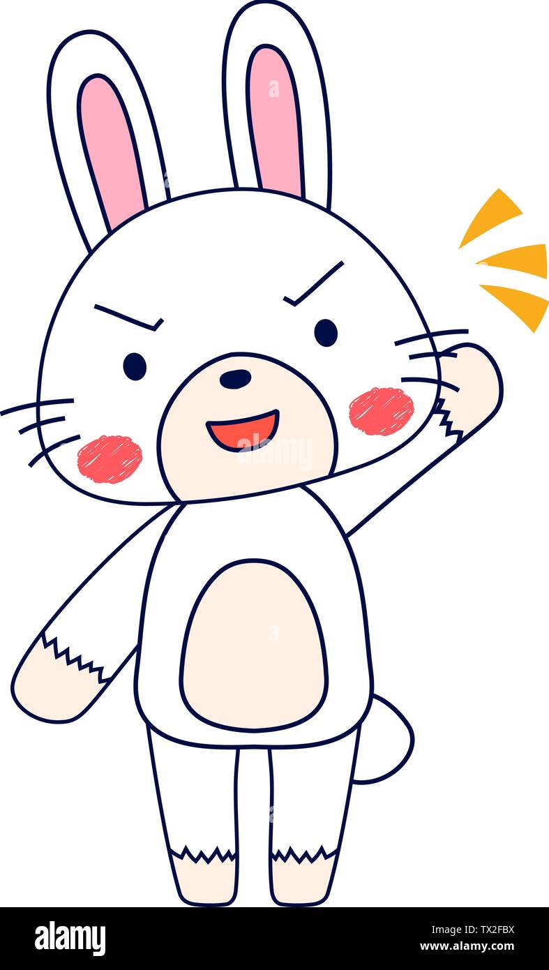 This is a full-length illustration of the cute white Rabbit character ...