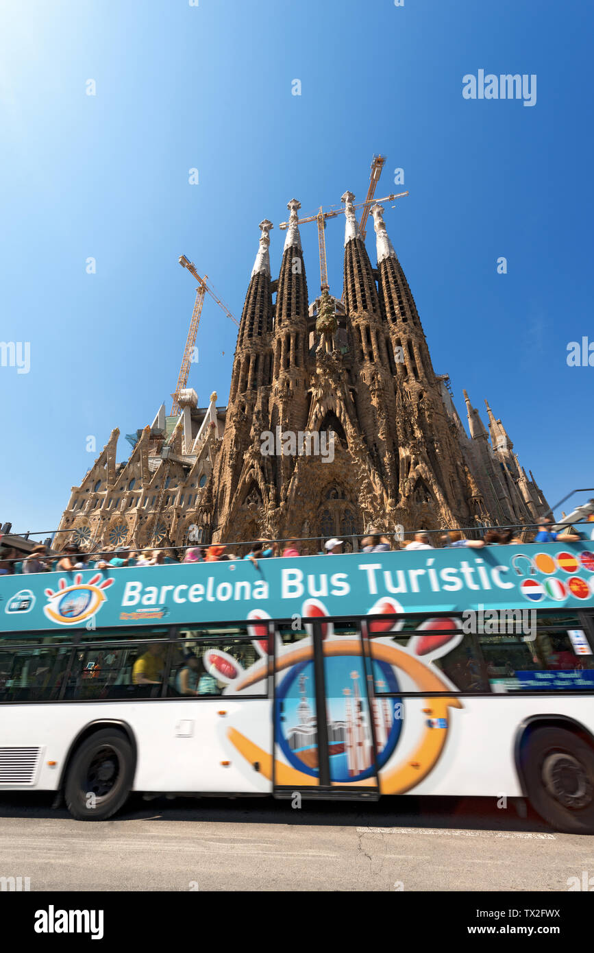 Barcelona, Spain - June 12th, 2014: The famous Catholic basilica of the ...