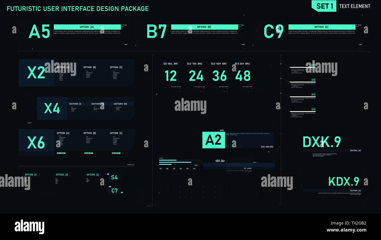 Futuristic user interface design element text box scale and bar for ...