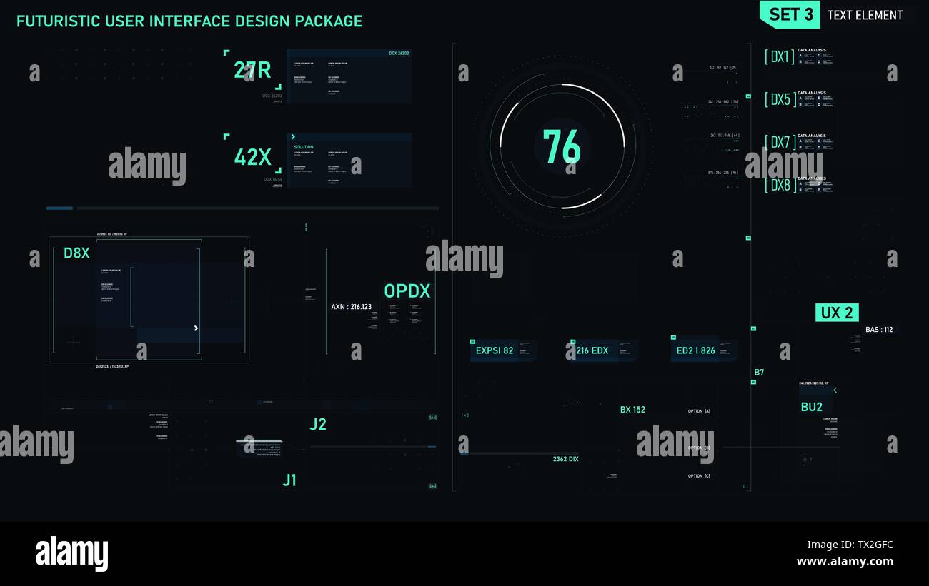 Futuristic user interface design element text box scale and bar for ...