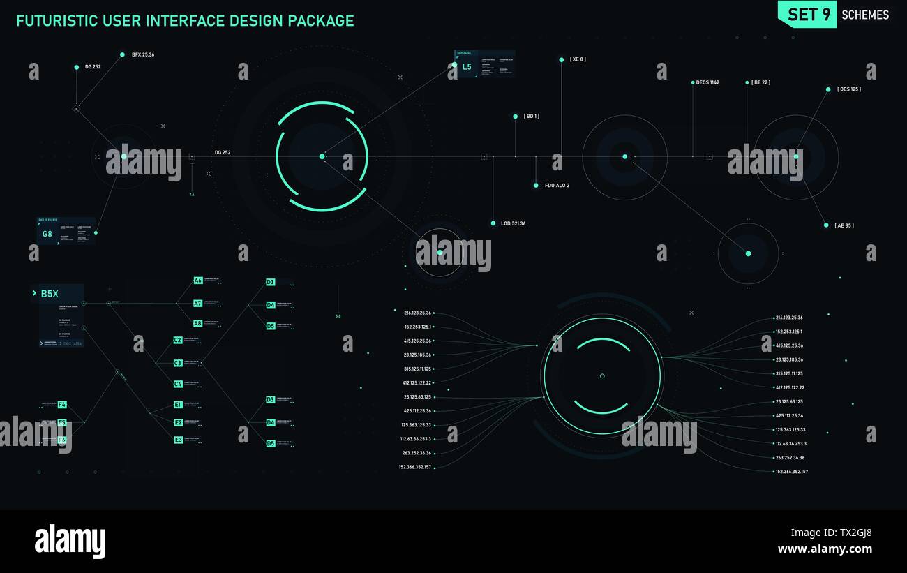 Futuristic user interface design element text box scale and bar for ...