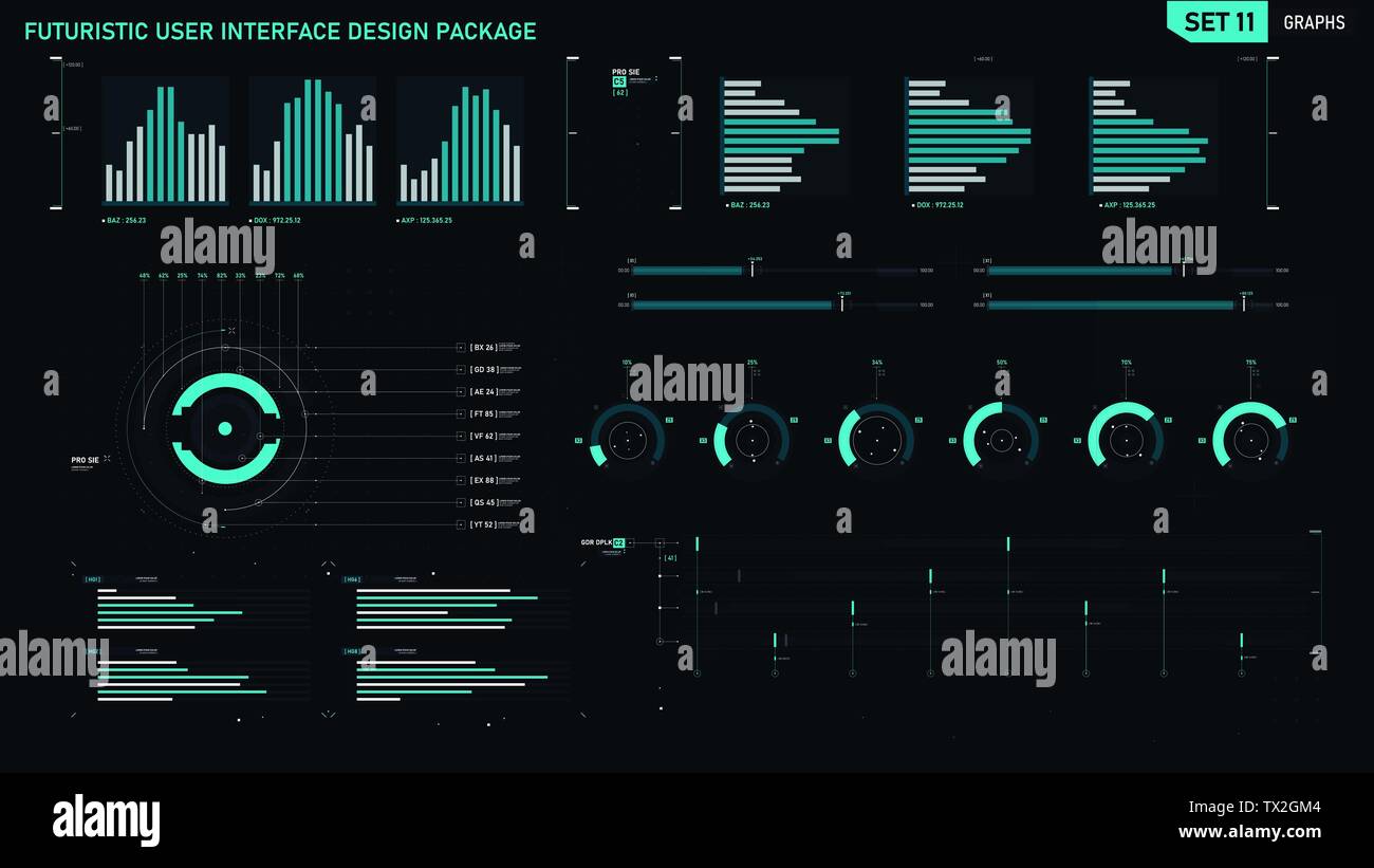 Futuristic user interface design element text box scale and bar for ...