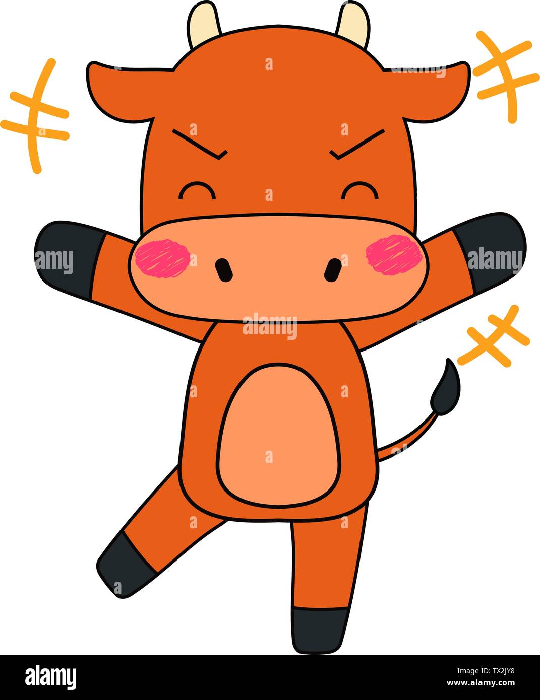 This Is A Full Length Illustration Of The Cute Beef Cow Character Stock Vector Image And Art Alamy