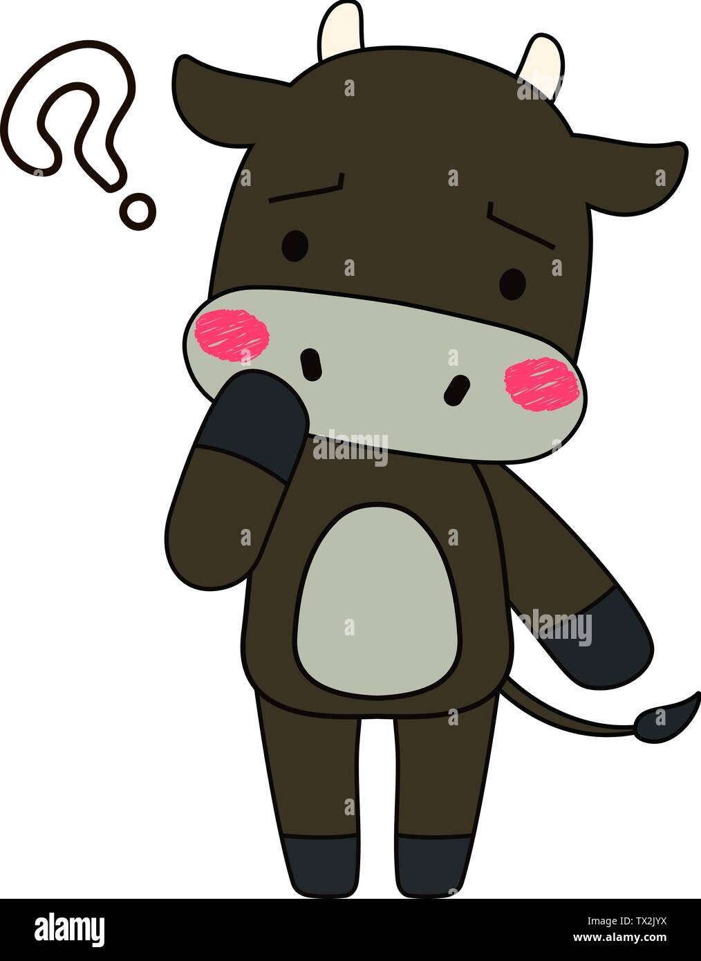 This is a full-length illustration of the cute beef cow character Stock ...