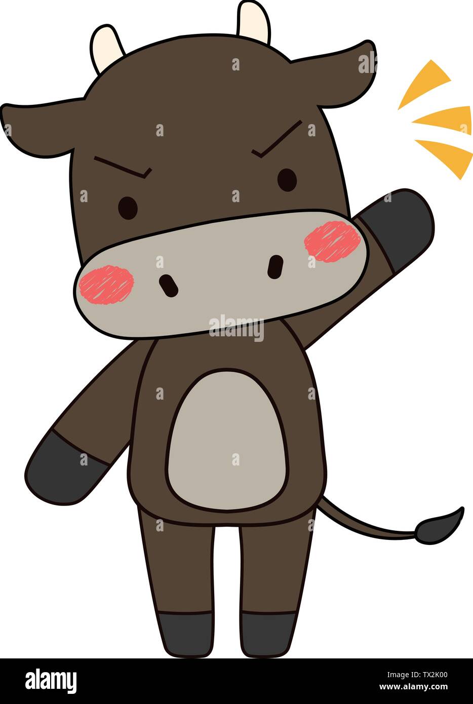 This is a full-length illustration of the cute beef cow character Stock ...