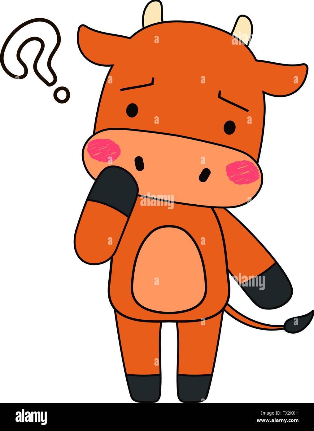 This is a full-length illustration of the cute beef cow character Stock ...