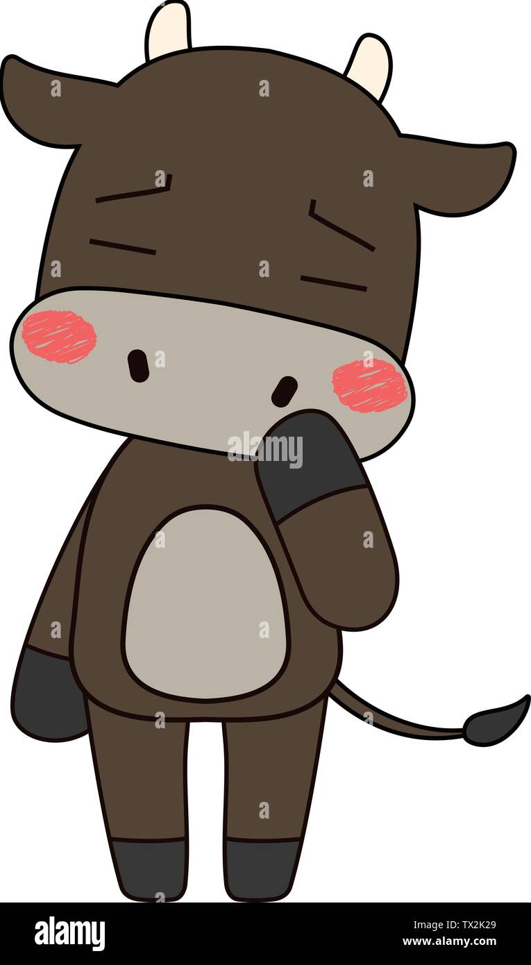This is a full-length illustration of the cute beef cow character Stock ...