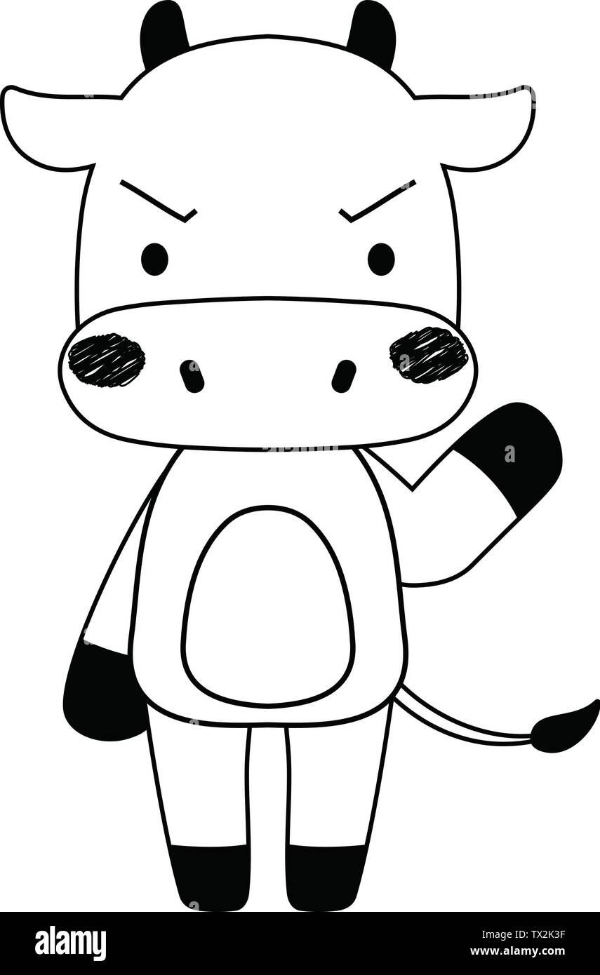 This is a full-length illustration of the cute beef cow character Stock ...