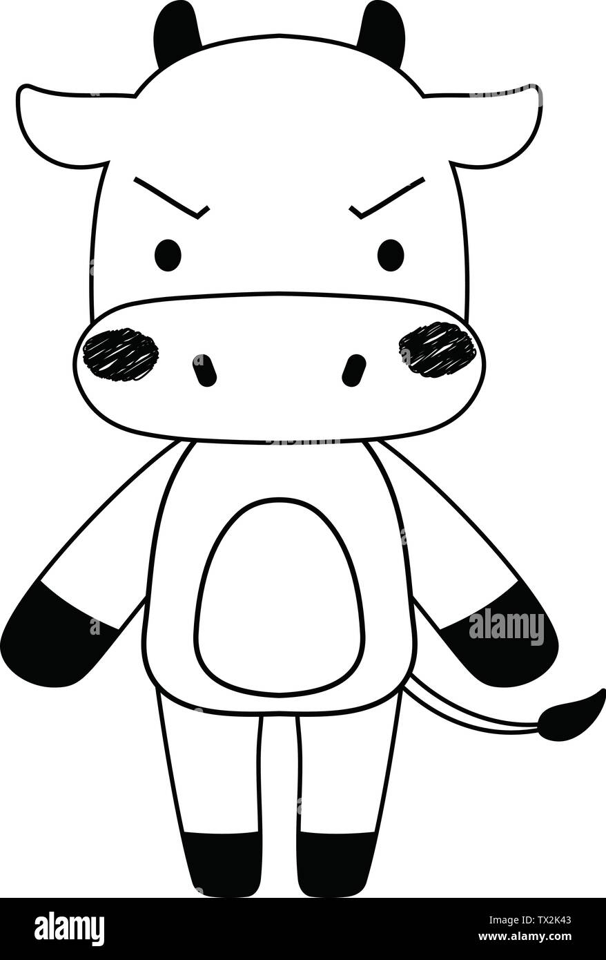 This is a full-length illustration of the cute beef cow character Stock ...